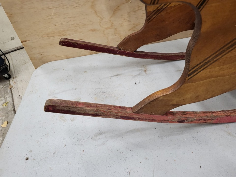 Child's Primitive 1912 Antique Shoo Fly Wood Rocking Horse with ...