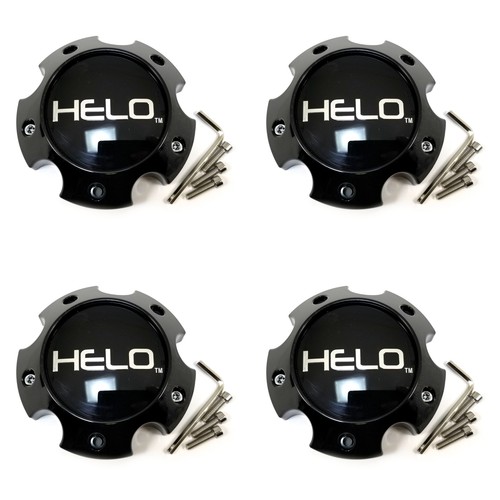 4 Helo Black Wheel Center Hub Caps for 5Lug HE917 HE901 HE904 HE900 ...