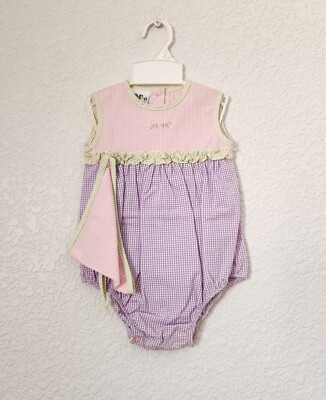 Vintage Alexis Baby Girl 2PC Bubble Romper Bodysuit Gingham Purple/Pink ...