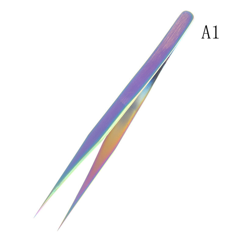 Rainbow Colorful Stainless Steel Tweezer Nail Sticker Rhinestone Picker ...