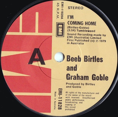 Beeb Birtles & Graham Goble ORIG OZ 45 I’m coming home NM ’79 Little ...