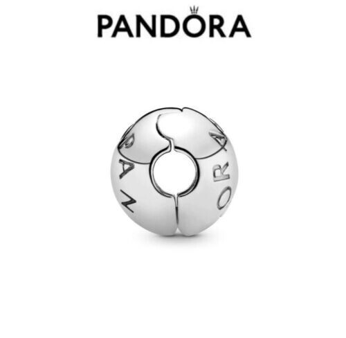 New 100% Genuine Authentic Pandora Sterling Silver Logo Clip Charm ...