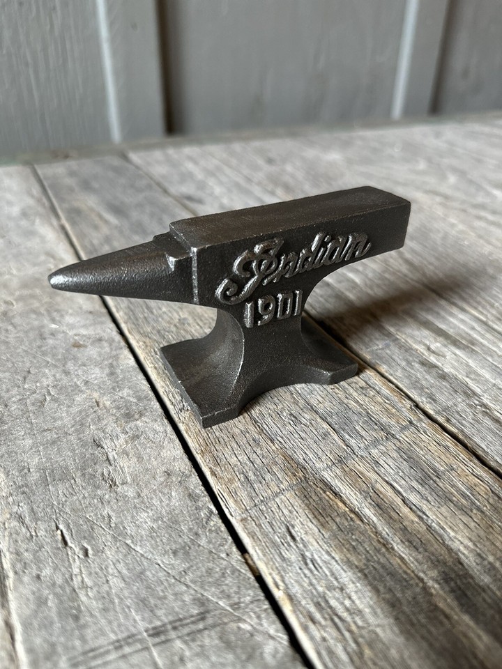 Indian Cast Iron Anvil W/ Antique Finish & Raised Letters Paperweight ...