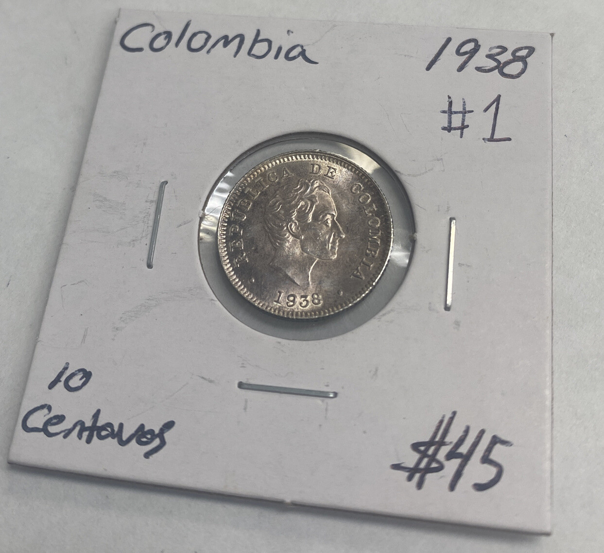 Colombia 1938 .900 Silver 10 Centavos Coin, Item: #1 | eBay