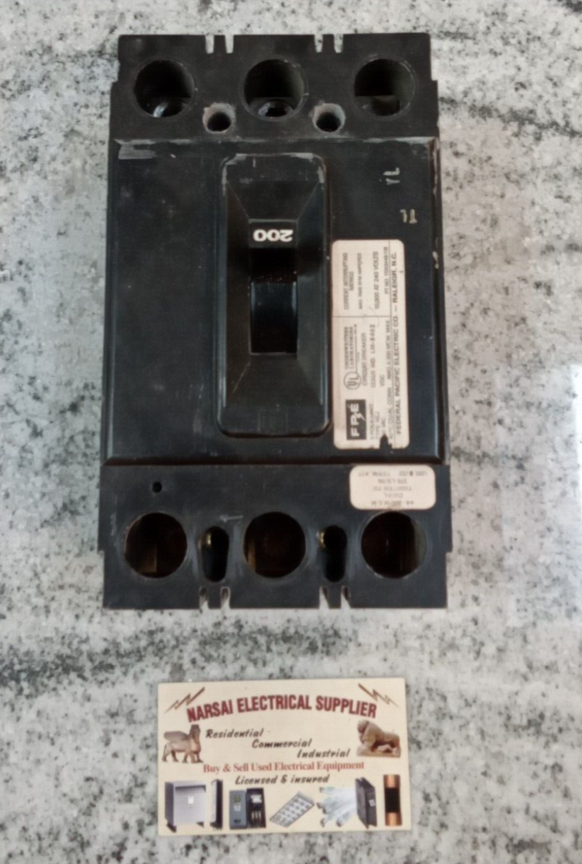 FPE Federal Pacific Type NEJ 200a 3 Pole NEJ233200 Breaker for sale ...