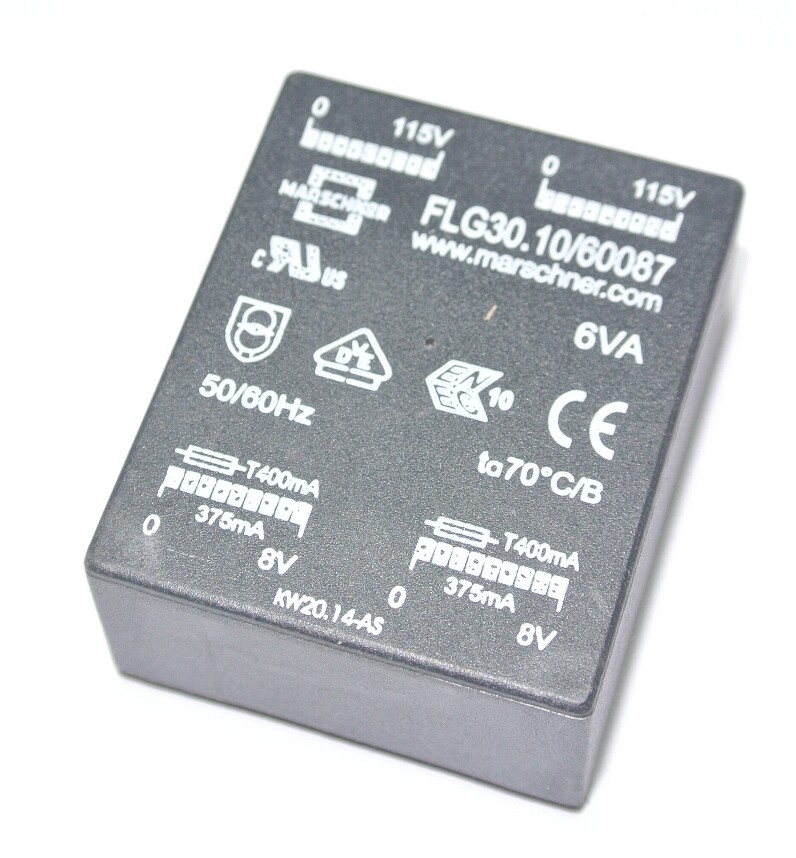 Transformer 2x 115V / 2x 8v 6VA FLG30.10/60087 MARSCHNER __ [QTY=1pcs ...