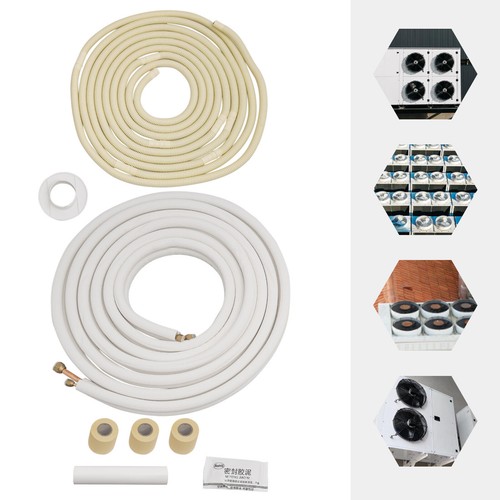 6.35mm*12mm 25Ft Insulated Copper Brass Tubing AC mini Split Line Set ...