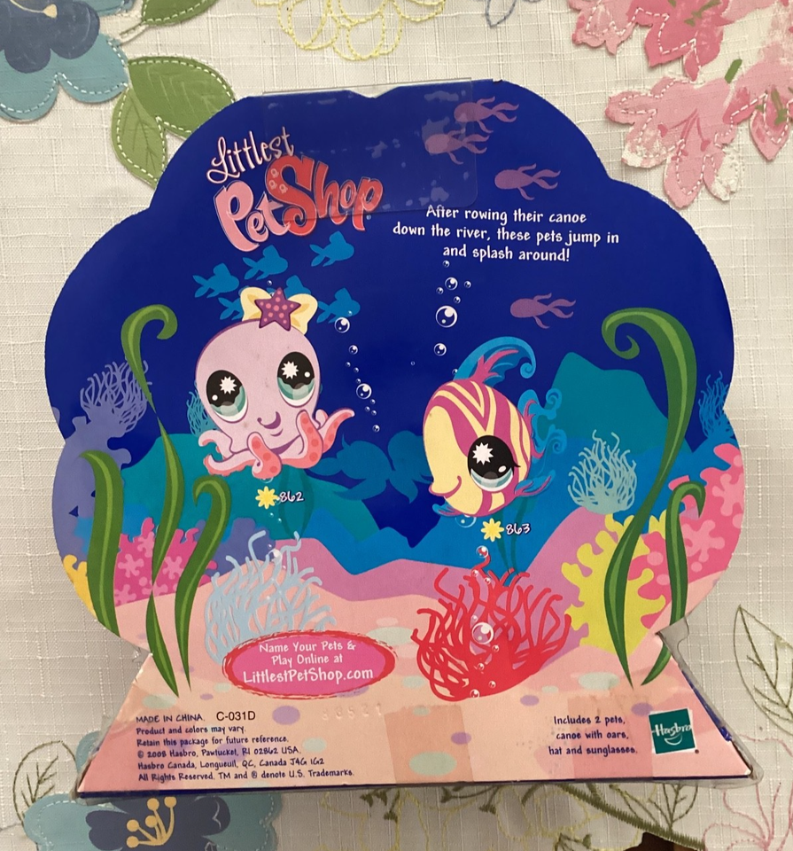 New Littlest Pet Shop LPS Spring Pets OCTOPUS #862 ANGEL FISH #863 Rare ...