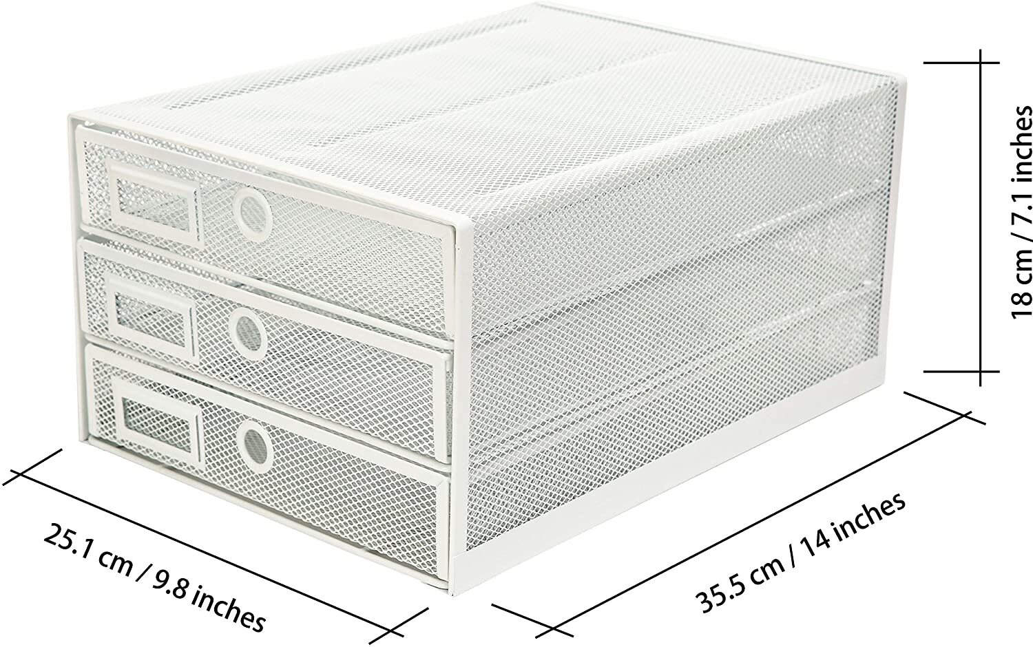 Exerz Desk Tidy Paper Sorter 3 Drawer Mesh A4 Multifunctional Desk ...