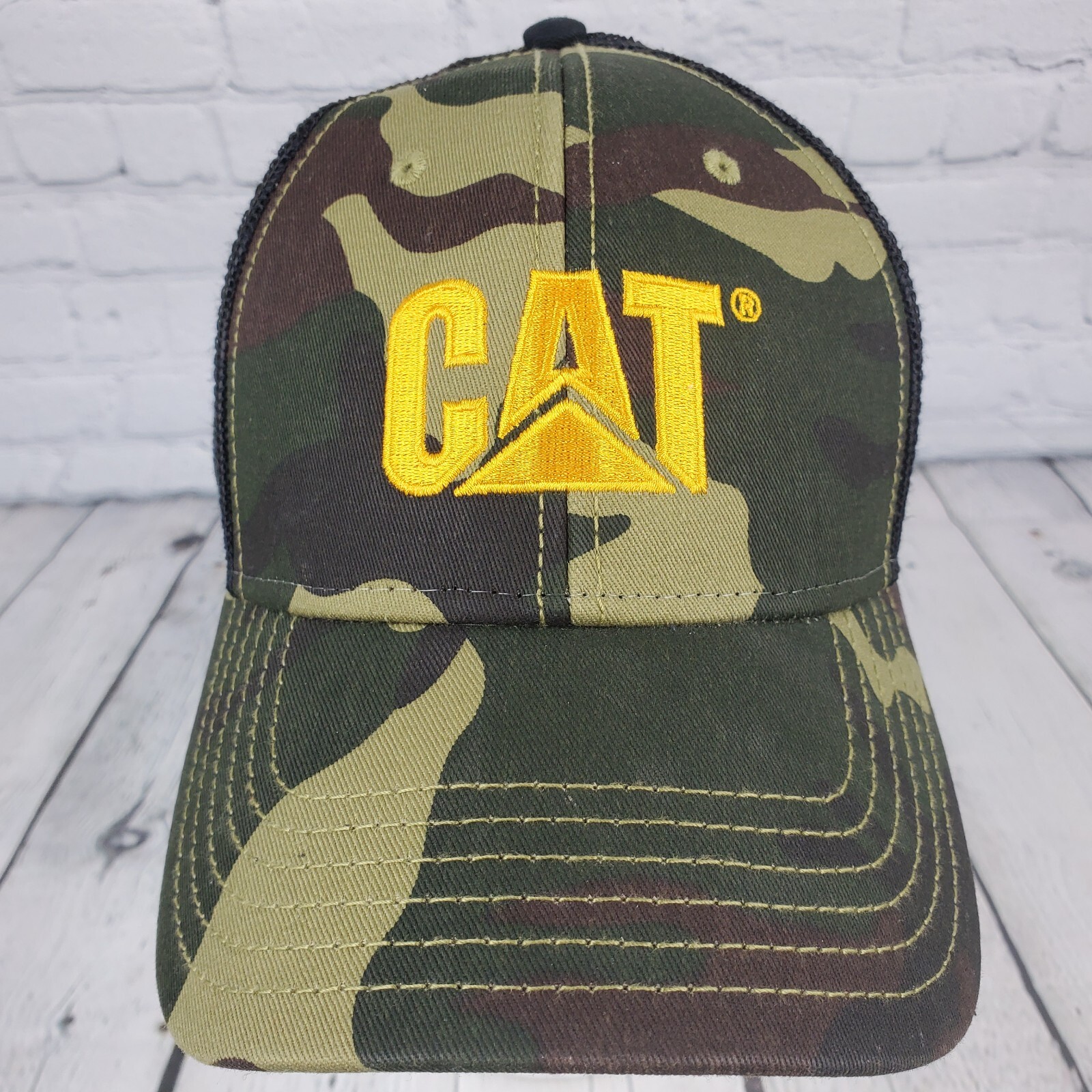 Caterpillar CAT Equipment Structured Camo Disguise Snapback Mesh Cap ...