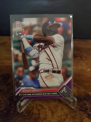 2023 TOPPS NOW *PURPLE* #458 MICHAEL HARRIS *ROOKIE CARD* ATLANTA ...