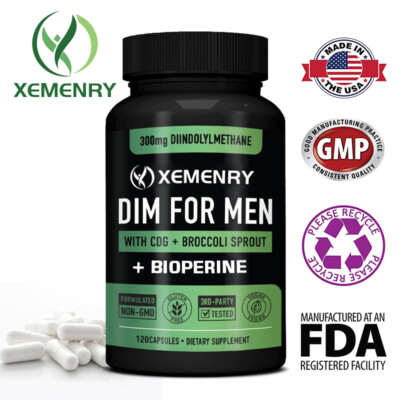 DIM FOR MEN 300mg - with Calcium D-Glucarate - Men's Health, Estrogen ...