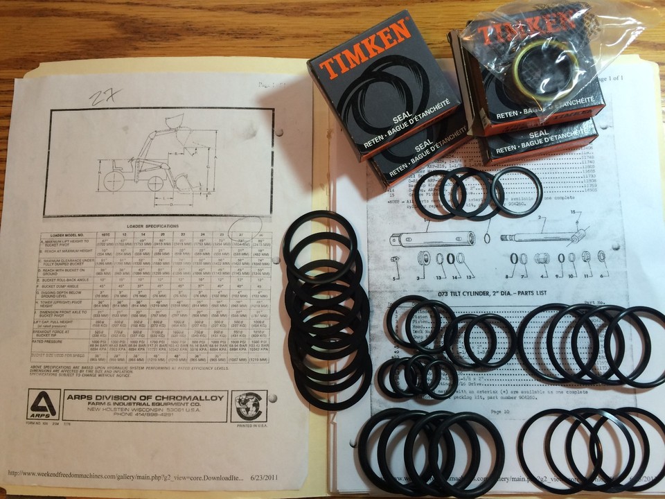 Garden tractor loader cyl rebuild kit Johnson 14(2"), 27, Kubota B219 ...