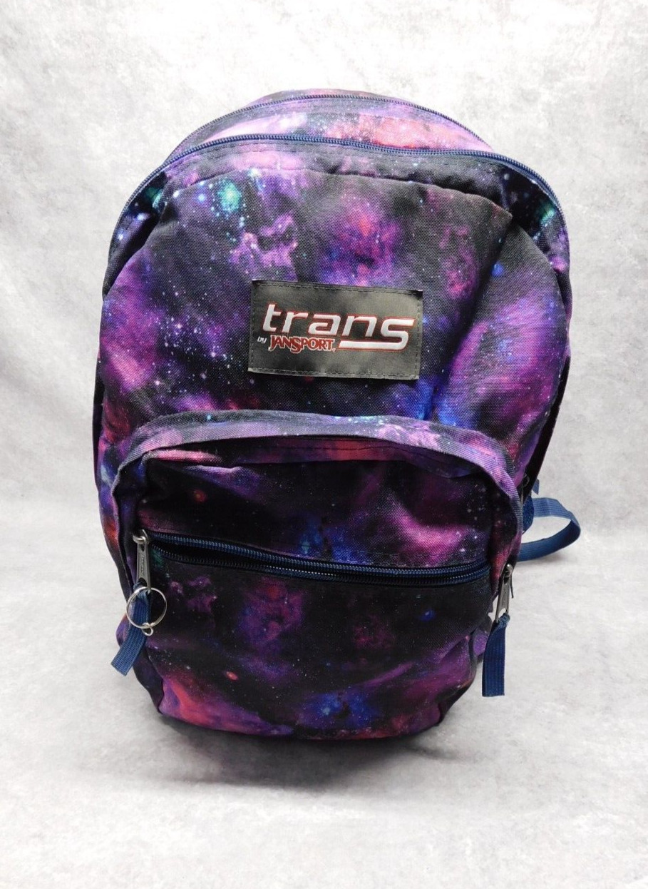 JanSport TRANS Backpack Blue Galaxy Space School Work Gym Bookbag