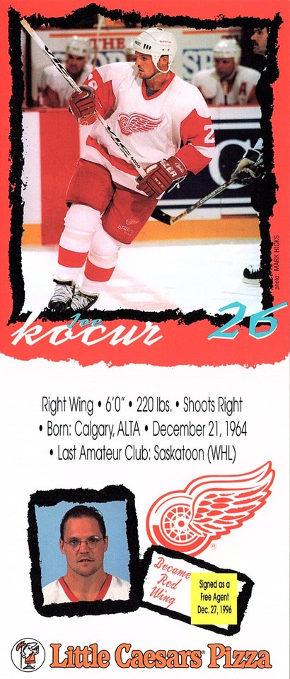 1997-98 Detroit Red Wings Hockey Little Caesars Postcards Trading Cards ...