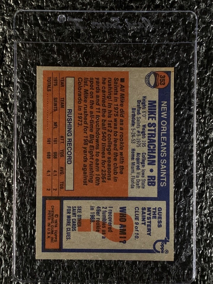 1976 Topps Football #353 Mike Strachan EX/MT | eBay