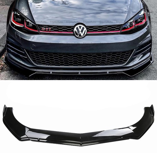 For Volkswagen Golf GTI Golf R Front Bumper Lip Spoiler Splitter Glossy ...