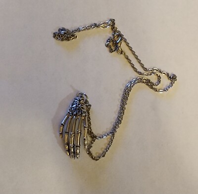 Skeleton Hand Chain Necklace Silver Color | eBay