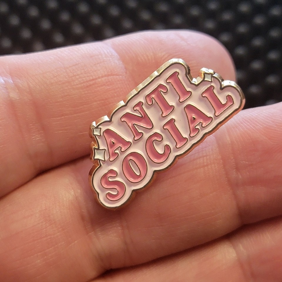 "Anti-Social" Enamel Pin | eBay