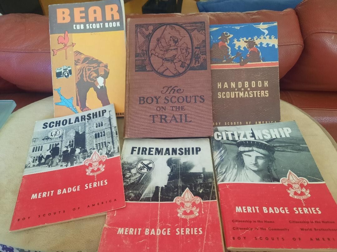 Vintage lot of Boy Scout Books / 6 Books 1921 to 1953 Scout Handbooks ...