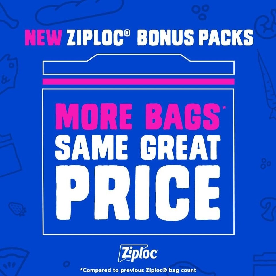 Ziploc Snack Bags with EasyGuide Texture, Small Plastic Storage with ...