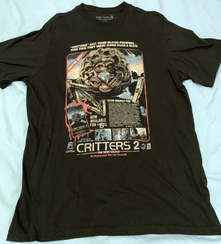 RARE FRIGHT RAGS CRITTERS 2 VHS SHIRT XL MOVIE FILM HORROR CAVITY ...