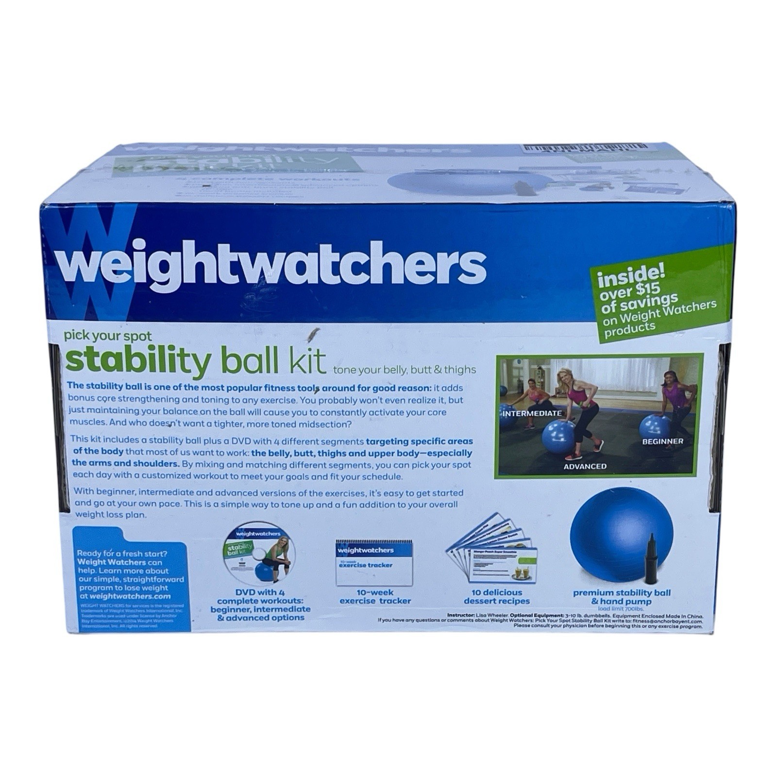New Weight Watchers Stability Ball Kit: 4 Complete Workouts with DVD | eBay