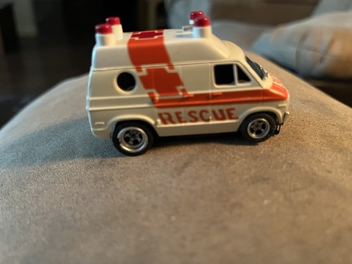 AFX Dodge Van Rescue Vehicle -HO Slot Car White/Orange-untested | eBay