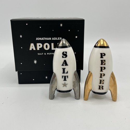 Jonathan Adler Apollo Spaceship Salt & Pepper Set Gold/Silver/White ...