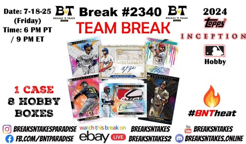 MILWAUKEE BREWERS 2024 Topps Inception Baseball Hobby 8 BOX Break #2340 ...