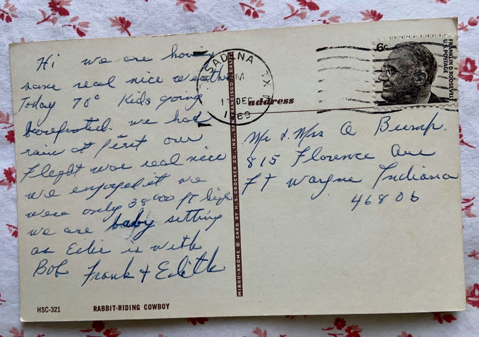 Vintage 1960s Postcard Cowboy Punching Cattle on a Jackrabbit | eBay