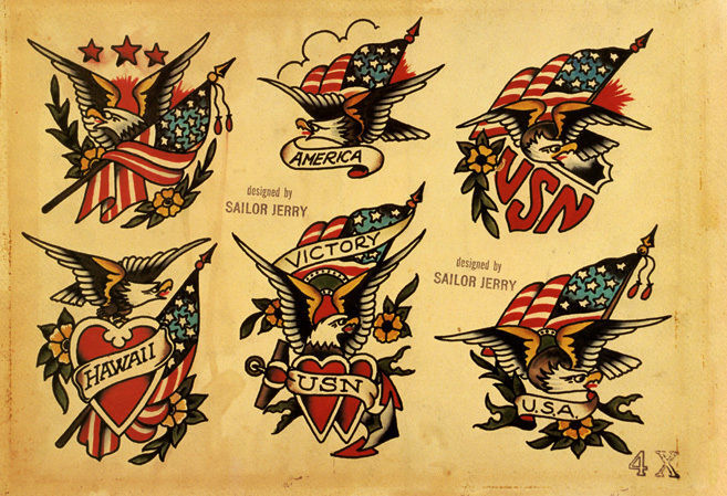 Sailor Jerry Eagle Tattoo Flash