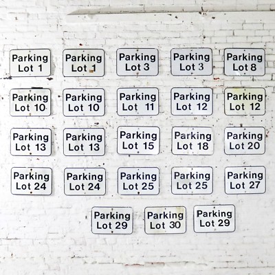 Vintage Metal Parking Lot Number Signs | eBay