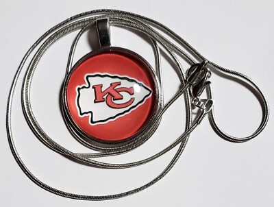 NFL--KANSAS CITY CHIEFS-NEW--1" Diameter LOGO/CHARM and 24" SNAKE CHAIN ...