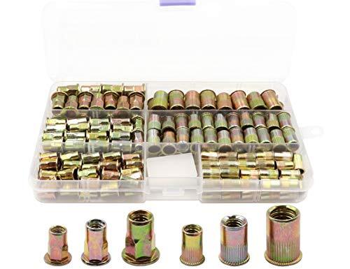 170pcs Carbon Steel Rivet Nuts,M4/5/6 /8 Thread Insert Nutsert (Small ...