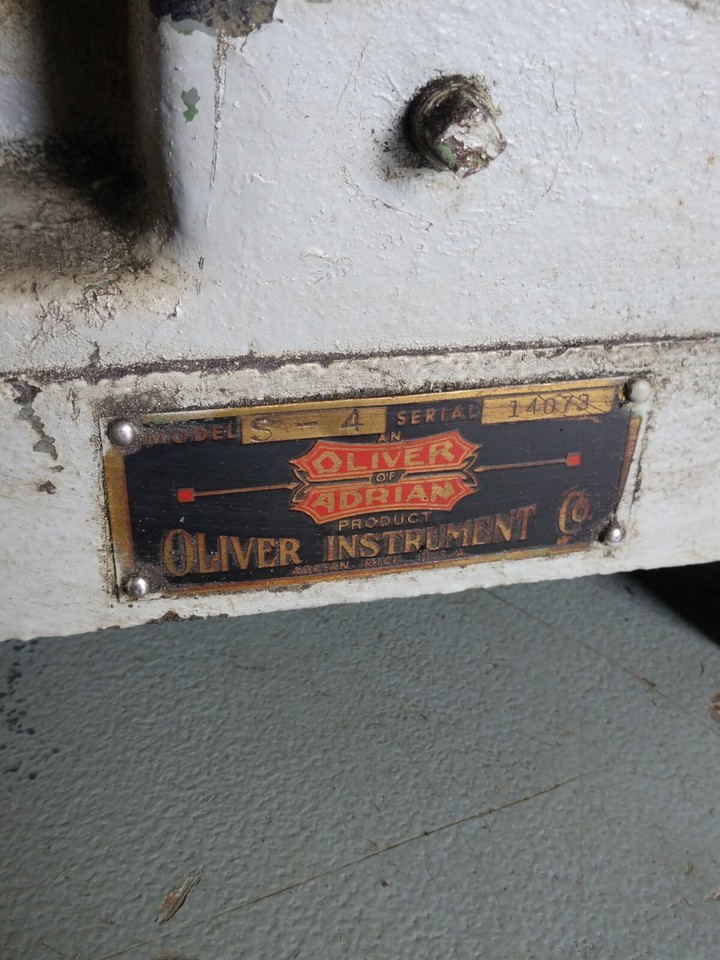 Oliver Of Adrian S-4 Die Filer Filing Machine LOCAL PICKUP ONLY OHIO | eBay