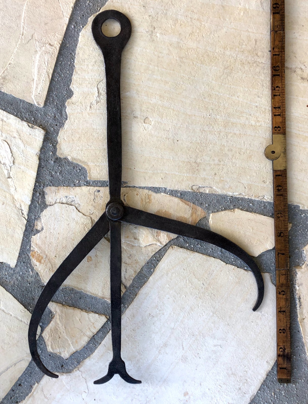 Primitive, Hand Forged Iron, Double Calipers — Blacksmith's Wheelwright ...