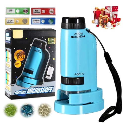 Zoom 60x-180x Mini Kids Microscopes Toy Handheld Kids Science Microscop ...