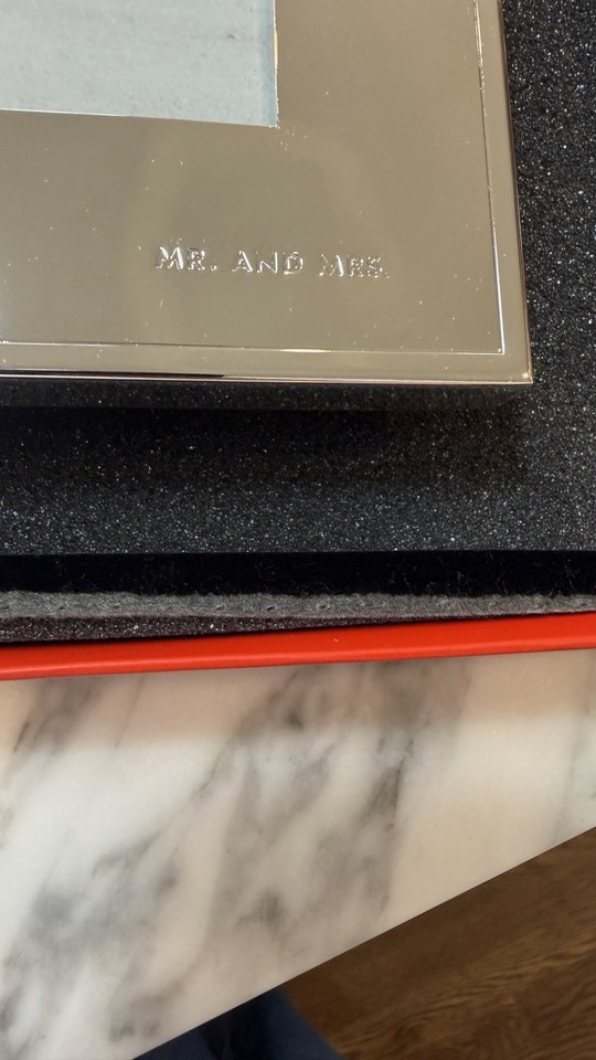 Kate Spade Darling Point Silverplate 8" x 10" Photo Frame Mr. & Mrs ...