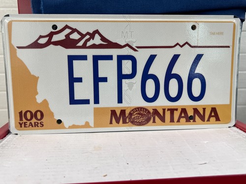 1989 REISSUE MONTANA CENTENNIAL 100 YEARS MONTANA LICENSE PLATE EFP666 ...