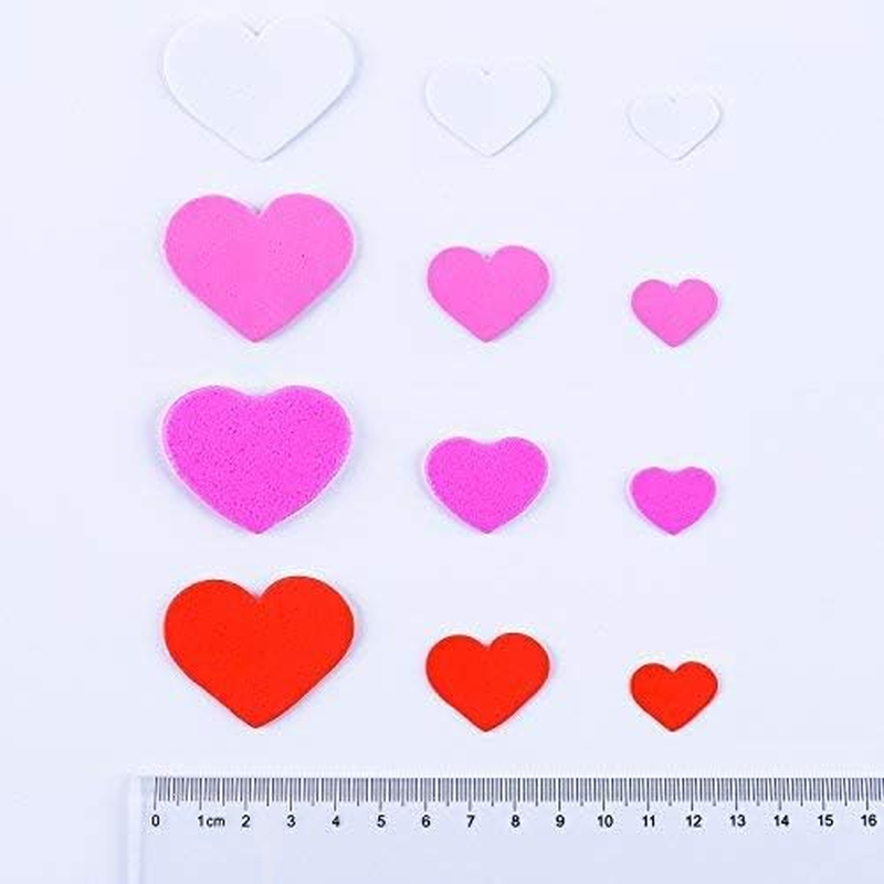 600 Pieces Foam Heart Stickers Self-Adhesive Heart Shapes Stickers for ...