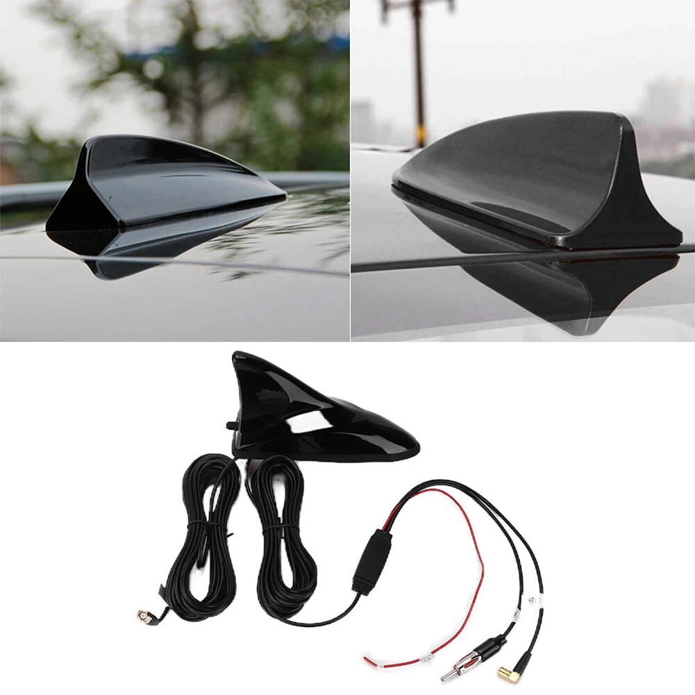 1Set New Car Fin Aerial Antenna Roof GPS AM/FM Radio Signal Tuner DAB+ ...