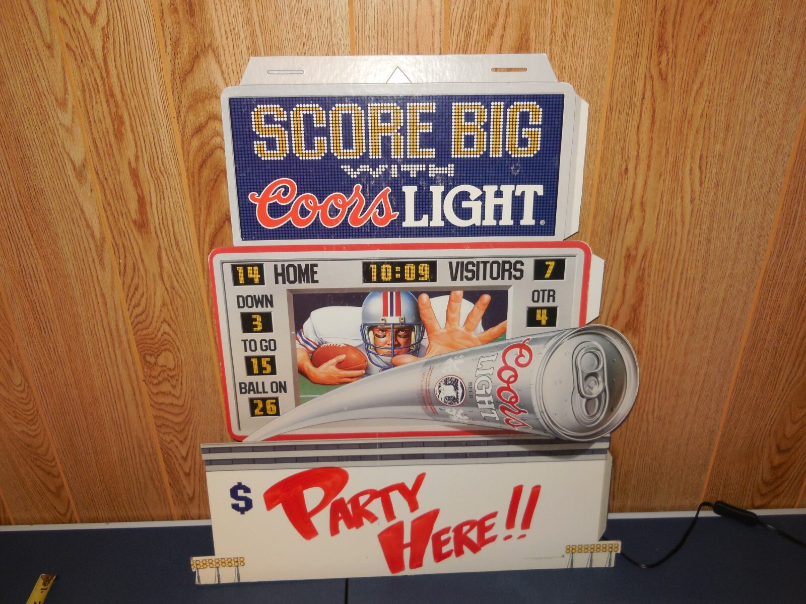 RARE VINTAGE COORS LIGHT DISPLAY Football Counter Display Scoreboard ...
