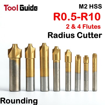 R0.5-R10 Radius Milling Cutter Titanium M2 HSS End Mill Quarter ...