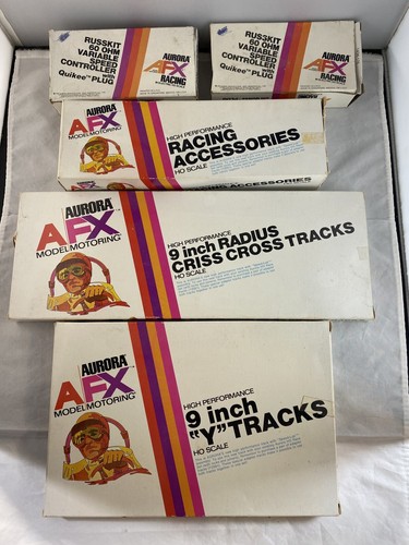 AFX AURORA Slot Car Y Tracks- Russkit Controllers all Boxed NOS Vintage ...