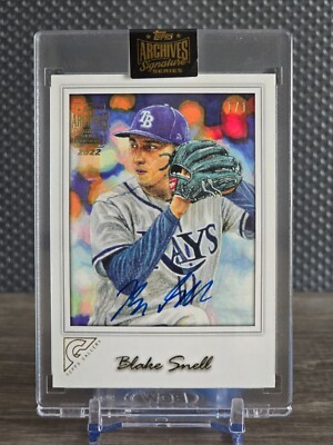 2022 Topps Archives BLAKE SNELL Signature Series Auto 1/1 Gallery Rays ...