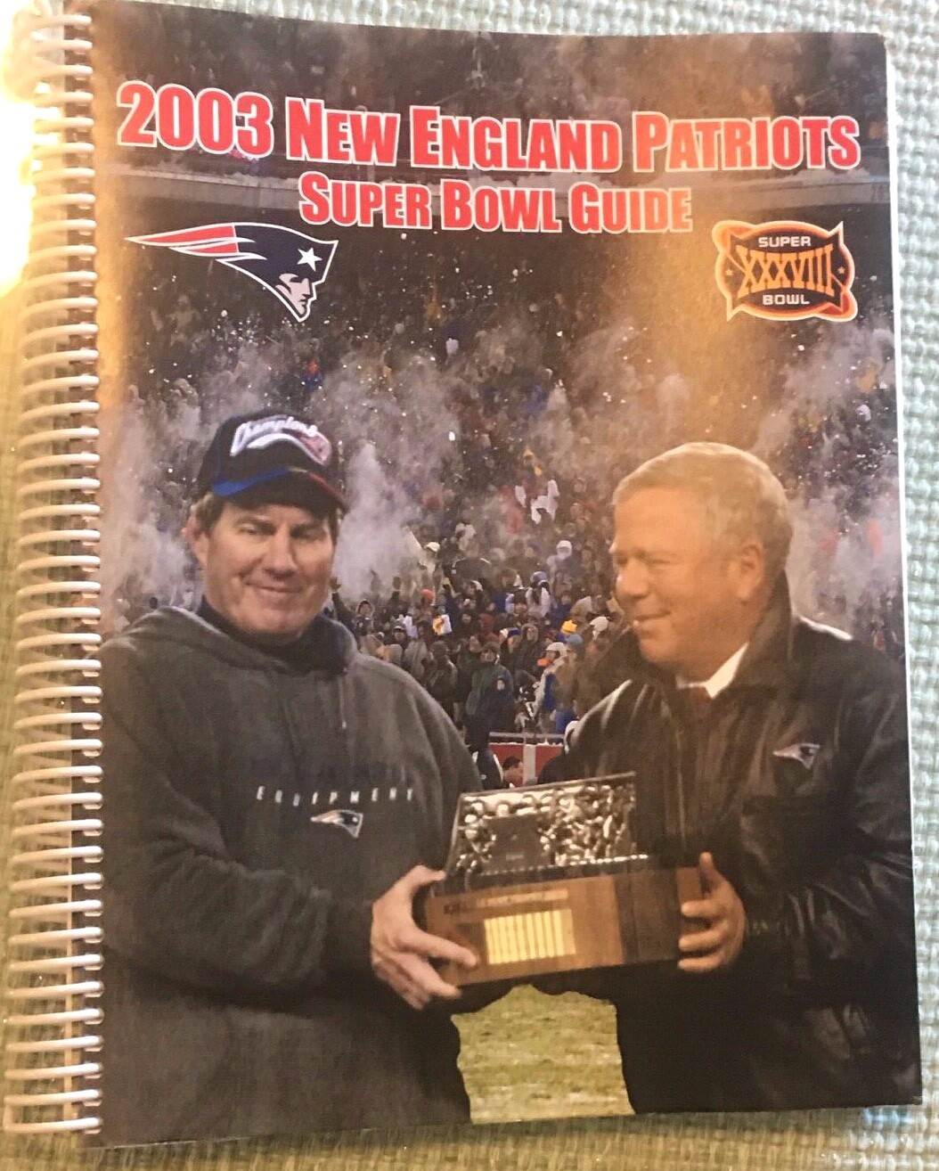 NFL Super Bowl XXXVIII 38 New England Patriots 2003 Media Guide | eBay