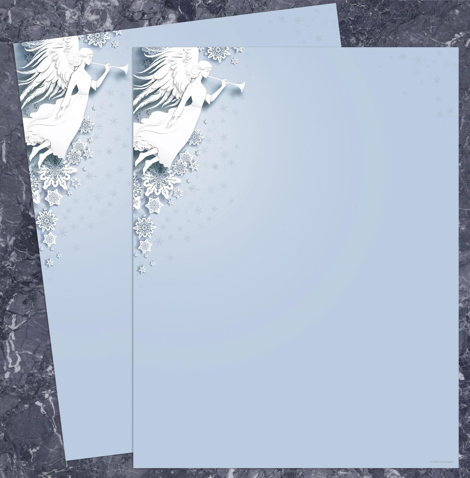Great Papers! Winter Snow Angel Letterhead, for Invitations ...