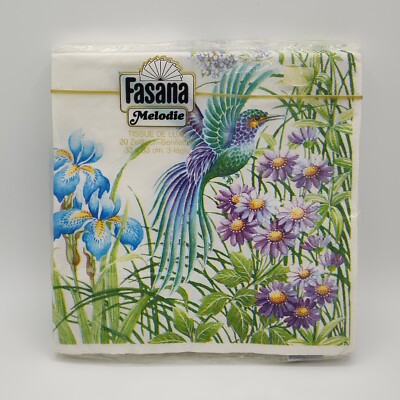 Fasana Melodie 20 Lunch Paper Napkins Floral Exoctic Bird W. Germany | eBay