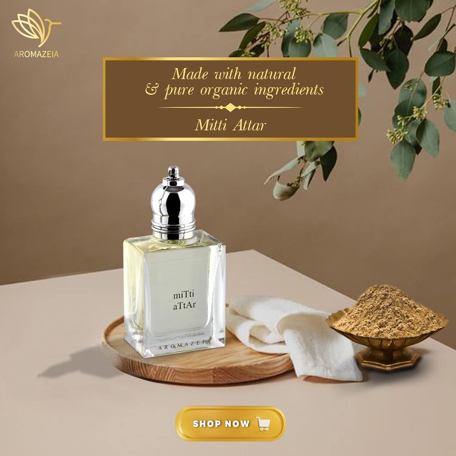 Aromazeia Mitti Attar Perfume The Scent Of Rain - Petrichor (10ml) 100% ...